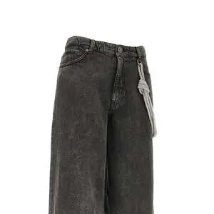 Pinko Loose Fit Jeans With Rhinestone Cord Detail