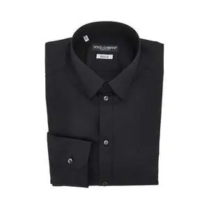 Dolce & Gabbana Stretch Poplin Gold Fit Shirt - Black
