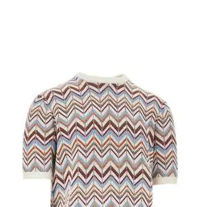 GALLIA KNIT Chevron Knitted T-shirt