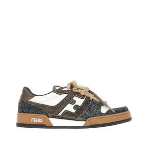 Fendi Leather And Suede Ff Motif Sneakers - Multicolor