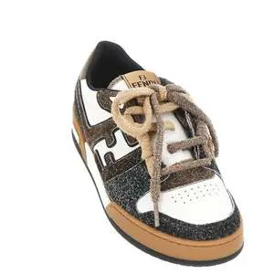 Fendi Leather And Suede Ff Motif Sneakers - Multicolor