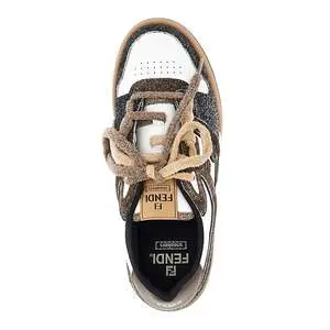 Fendi Leather And Suede Ff Motif Sneakers - Multicolor