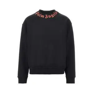 Palm Angels Neck Logo Print Sweatshirt