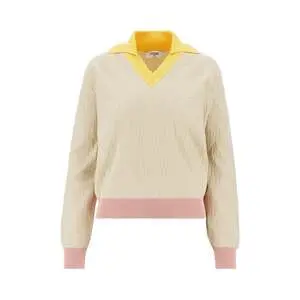 Fendi Ff Jacquard Cotton And Silk Sweater - Multicolor
