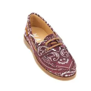 Manebí Fabric Boat Shoes With Bandana Motif And Leather Laces