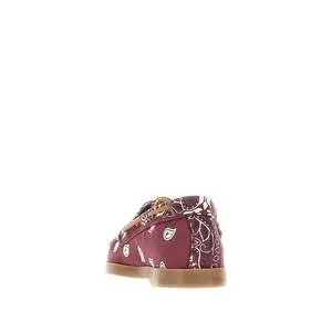 Manebí Fabric Boat Shoes With Bandana Motif And Leather Laces