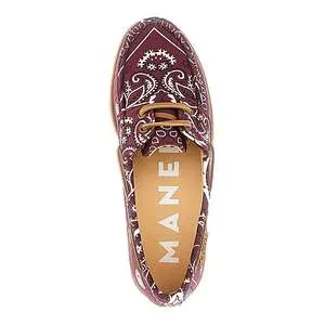 Manebí Fabric Boat Shoes With Bandana Motif And Leather Laces