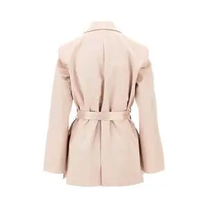 Pinko Satin Belted Jacket With Peak Lapel