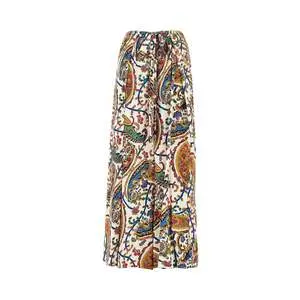 Etro Floral Paisley Print Wide Leg Crepe Pants