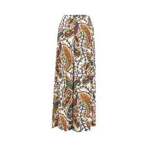 Etro Floral Paisley Print Wide Leg Crepe Pants