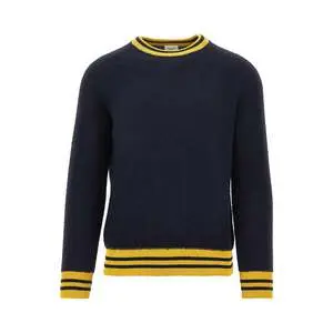 GALLIA KNIT Bouclé Knit Sweater - Blue