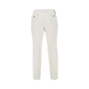 SANTANIELLO Cotton And Linen Blend Twill Trousers - Beige