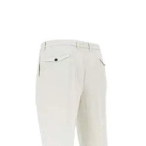 SANTANIELLO Cotton And Linen Blend Twill Trousers - Beige