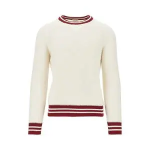GALLIA KNIT Bouclé Knit Sweater - White