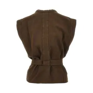 LEMAIRE Lemiare Sleeveless Belted Pinafore Top In Broken Twill