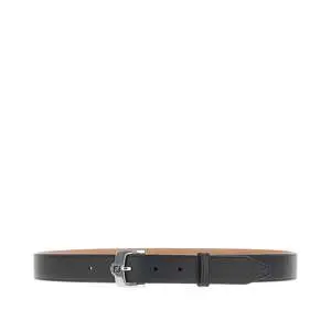 Fendi Grained Leather Belt With Ff Motif Buckle - Black