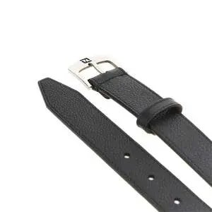 Fendi Grained Leather Belt With Ff Motif Buckle - Black