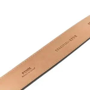 Fendi Grained Leather Belt With Ff Motif Buckle - Black