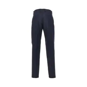 Fendi Tailored Virgin Wool Canvas Pants - Blue