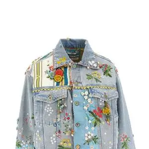 Pero Embroidered Floral Denim Jacket