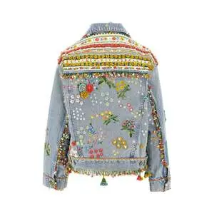 Pero Embroidered Floral Denim Jacket