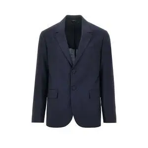 Fendi Wool Jacket With Leather Strap - Blue