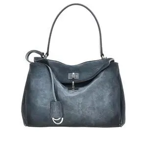 Balenciaga Small Rodeo Bag In Waxed Suede Leather - Grey