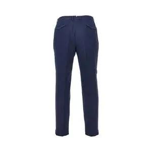 SANTANIELLO Cotton And Linen Blend Trousers - Blue