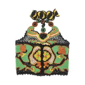 Etro Crocheted Floral Halterneck Top