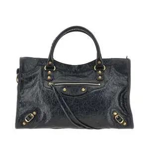 Balenciaga Arena Leather Medium "le City" Bag - Black