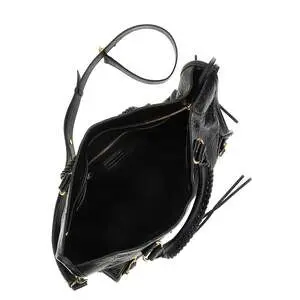 Balenciaga Arena Leather Medium "le City" Bag - Black