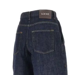 Loewe Pleated Wide-leg Jeans With Belt