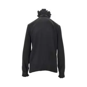 Gucci Silk Ruffled Standing Collar Shirt With Removable Bow