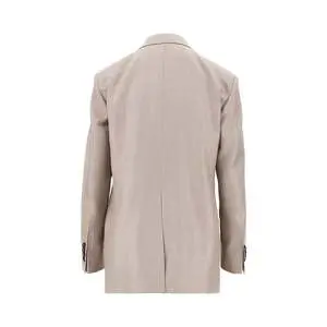 Tagliatore Double-breasted Wool, Silk, And Linen Blend Twill Jacket
