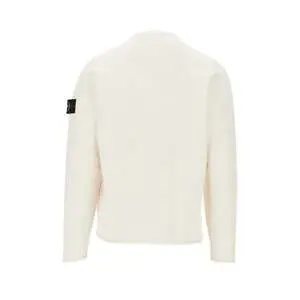 Stone Island Cotton-blend Crewneck Sweater - White