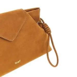 IOEF Nubuck Leather 'ariette' Pouch With Gold-tone Logo