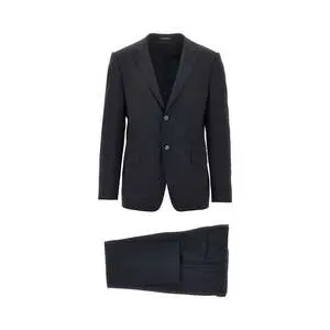 Emporio Armani Stretch Wool 'm Line' Tailored Suit - Black