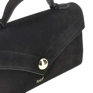 IOEF Nubuck Leather 'cleo' Bag With Top Handle And Detachable Shoulder Strap