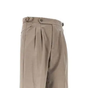 MARSEM Wool-blend Melangé Effect Wide Leg Pants