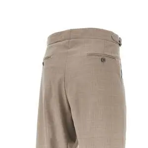 MARSEM Wool-blend Melangé Effect Wide Leg Pants