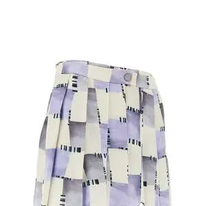 Emporio Armani Graphic Check Print Satin Skorts
