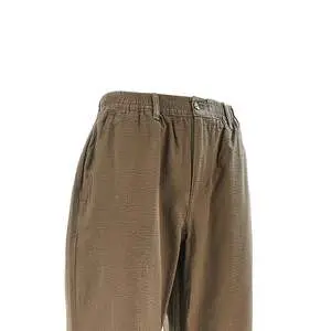 FORET Calm Cotton Seersucker Wide Leg Pants - Green