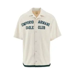Emporio Armani Eagle Club' Jerey Baeball Hirt - Beige