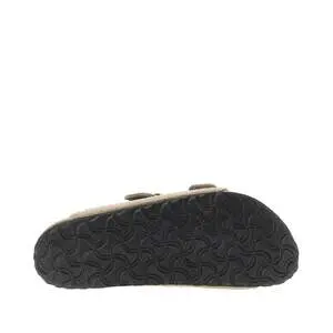 BIRKENSTOCK Arizona Suede Leather Sandals With Silver Rivets - Grey