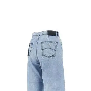 Emporio Armani J33 Frayed Wide Leg Cropped Jeans