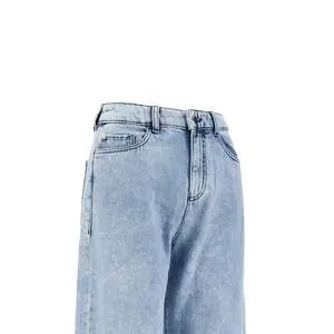Emporio Armani J33 Frayed Wide Leg Cropped Jeans