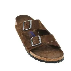 BIRKENSTOCK Arizona Suede Leather Sandals - Brown