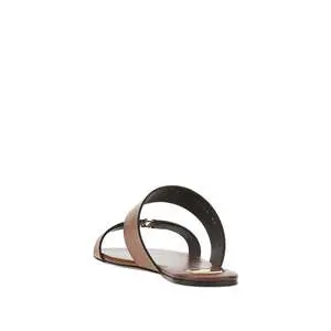 Saint Laurent Babylone Leather Sandals With Cassandre Logo