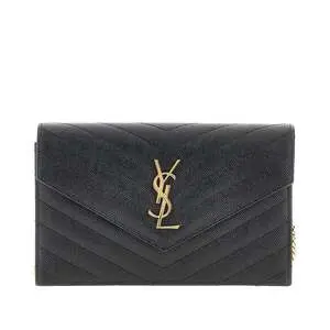 Saint Laurent Leather Pouch With Cassandre Detail