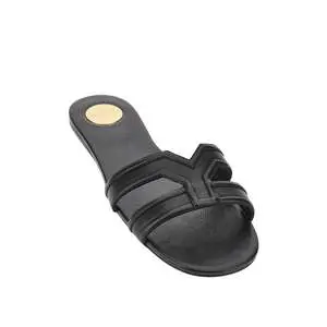 Saint Laurent Mabrouka Leather Sandals - Black